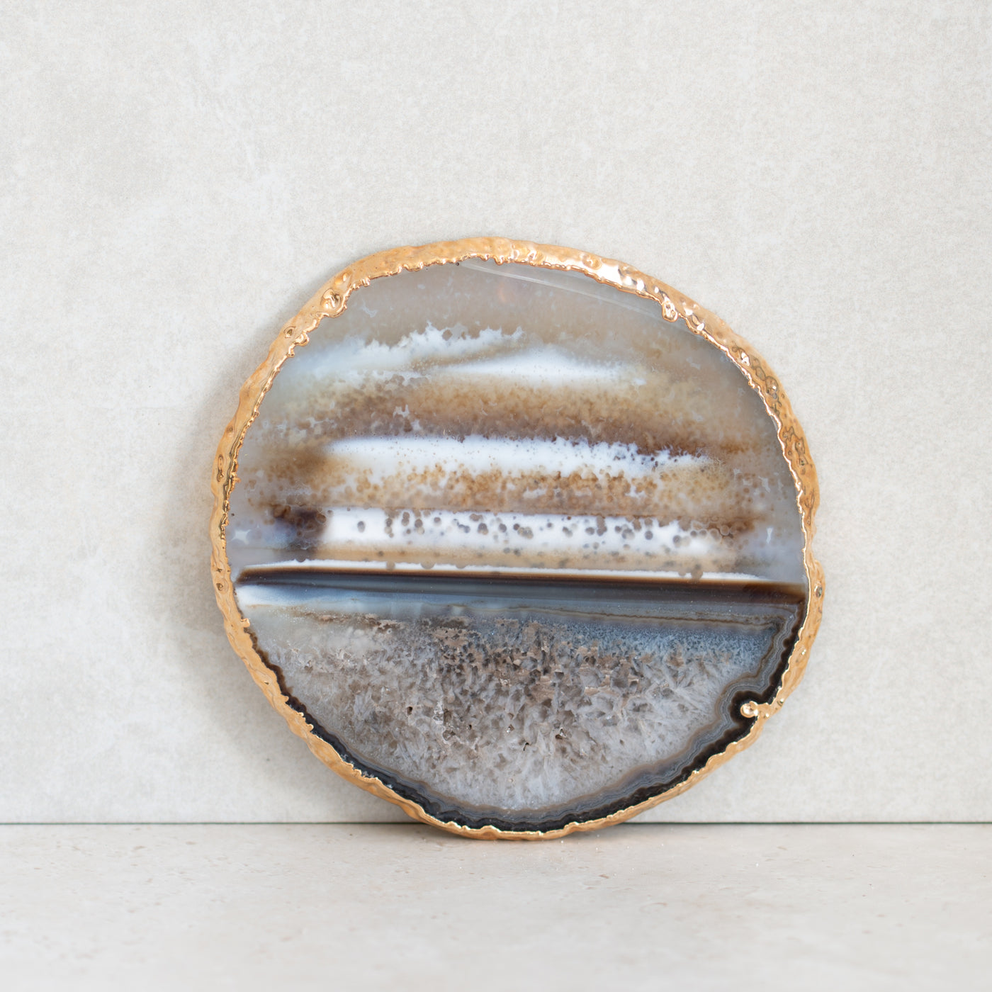 Agate Coaster | Gold Edged | D