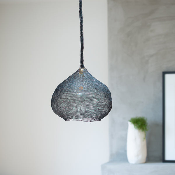 Hand Woven Wire Light Shade | Otto | Black Mist