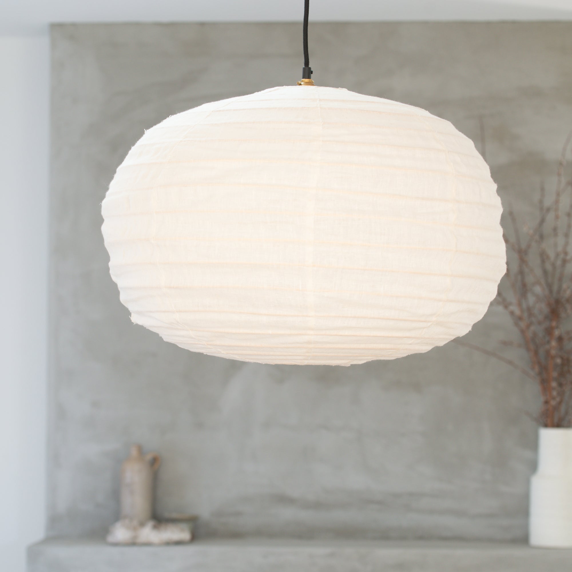 Natural Linen Light Shade NZ | Oval - Large (60cm dia.)