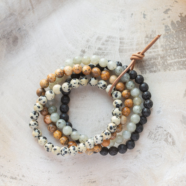 Natural Stone Bracelet Set/4| Terre