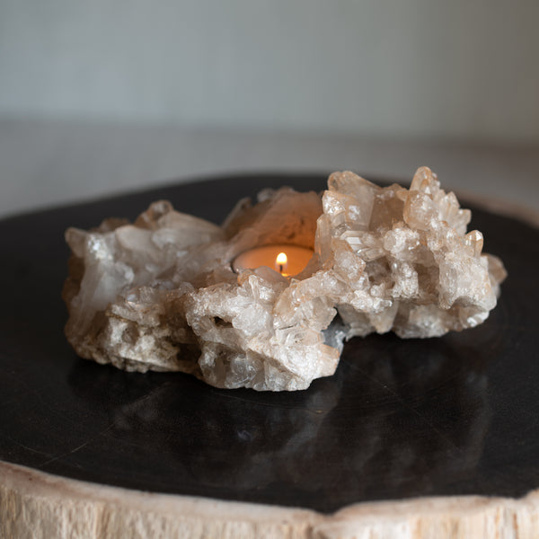 Quartz Cluster Tea Light Candle Holder C