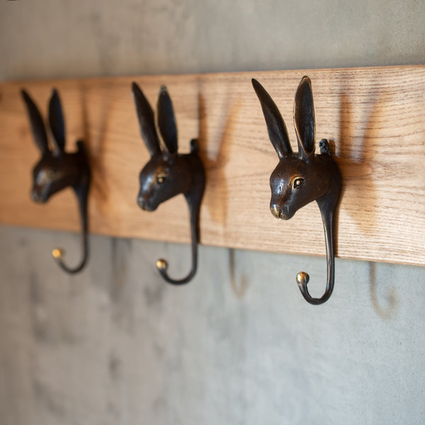 Bronze Hare Hook | Bronze Rabbit Coat Hook | Folklore Hardware