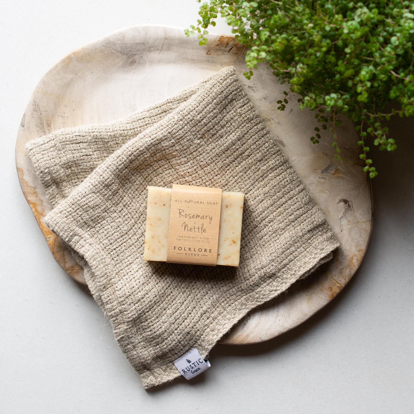 Rustic Linen Mesh Wash Cloth | Natural