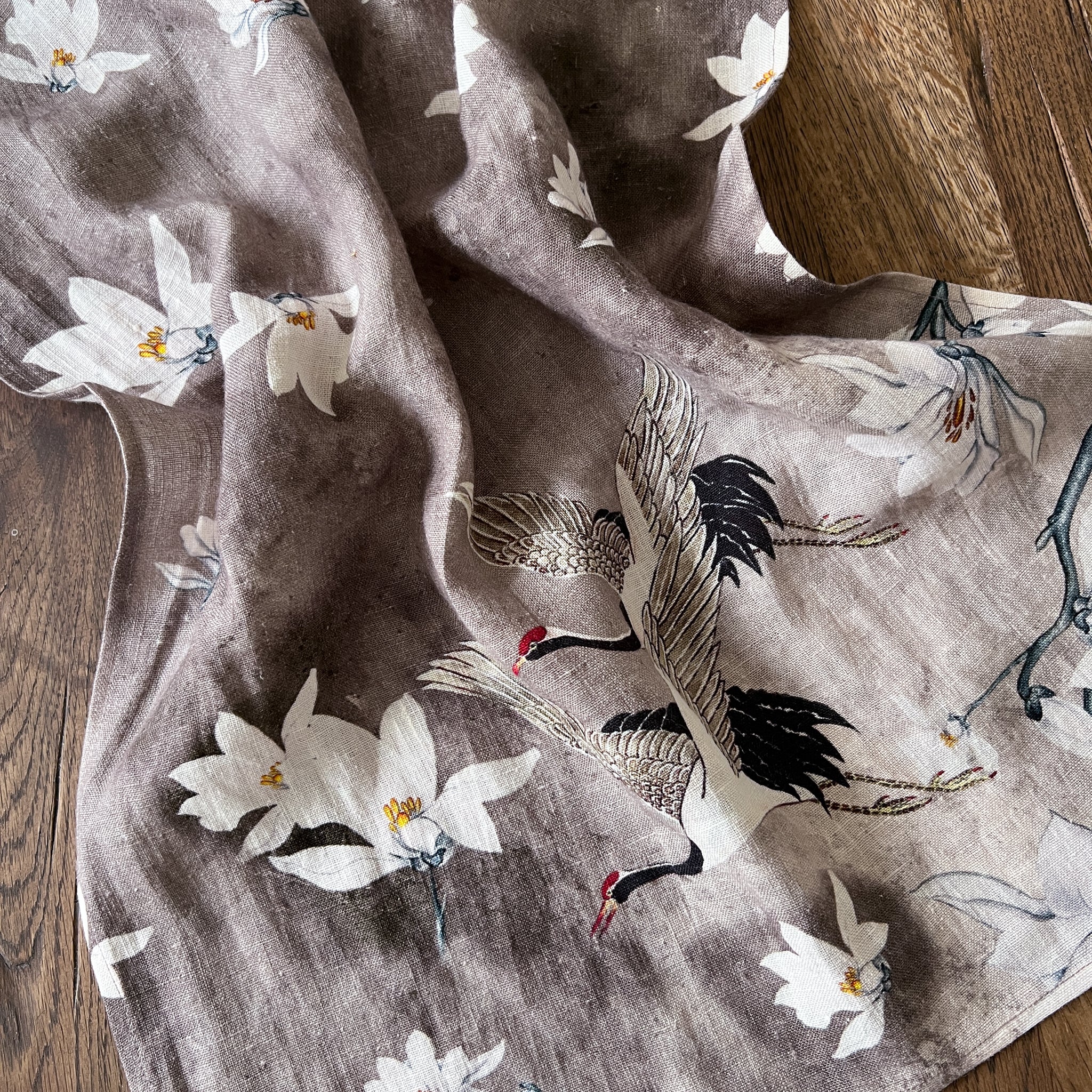 Linen Tea Towel | Cranes – Folklore Store