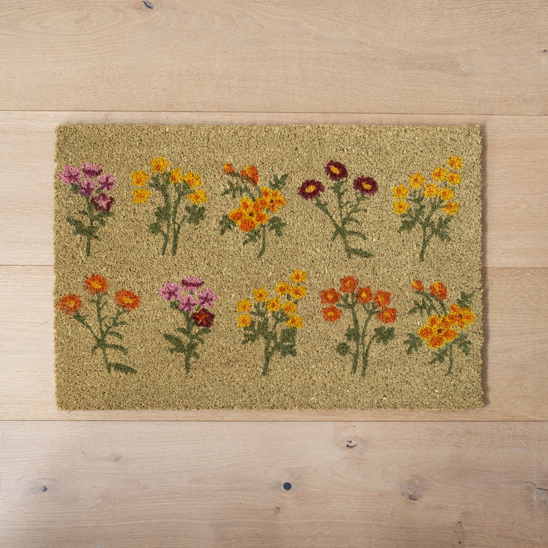 Coir Door Mat NZ | Bloom - Door Mat With Floral Pattern