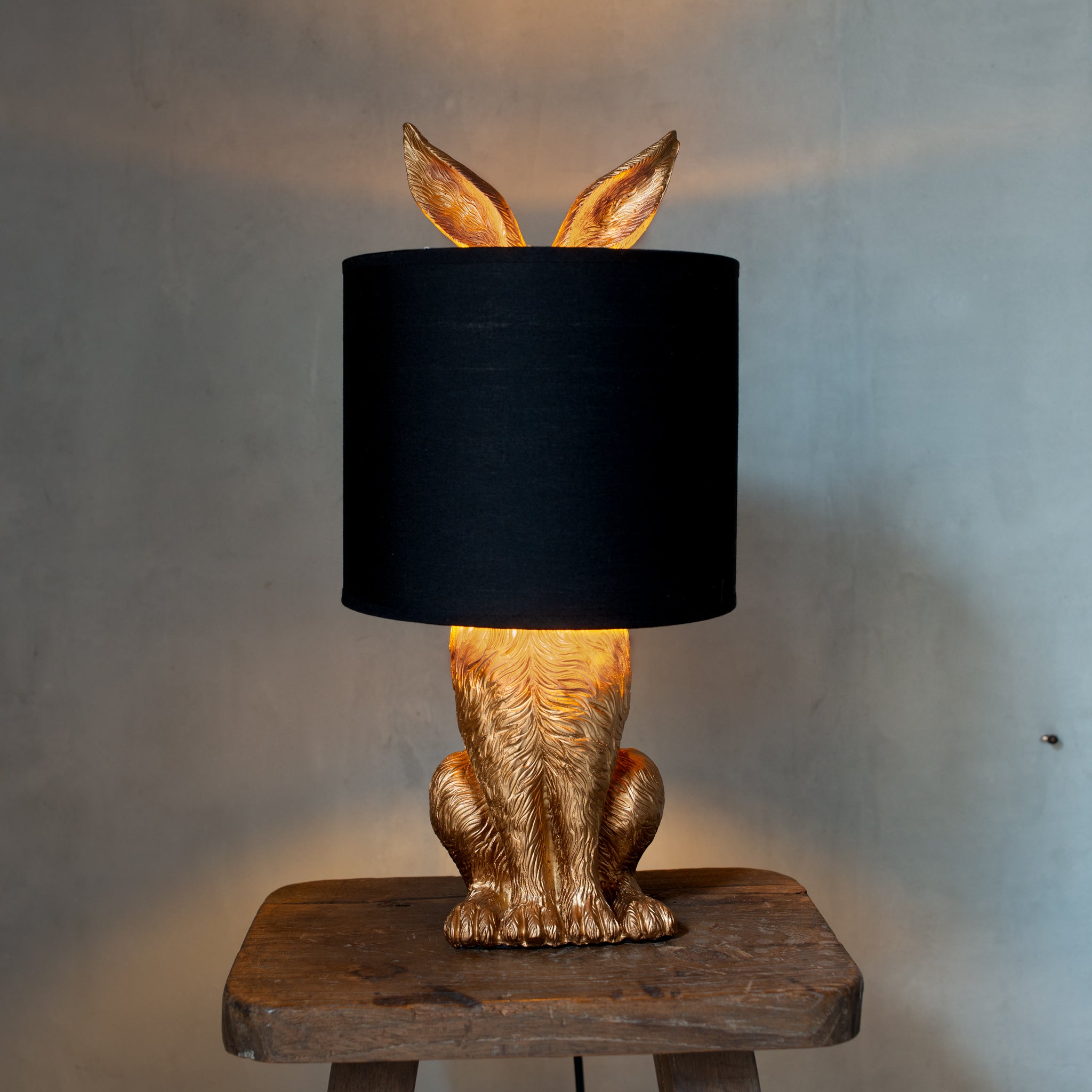 Rabbit Table Lamp | Black & Gold