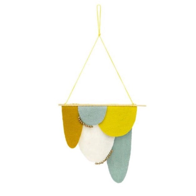 Muskhane Wool Felt Scales Hanging - Pollen & Jade