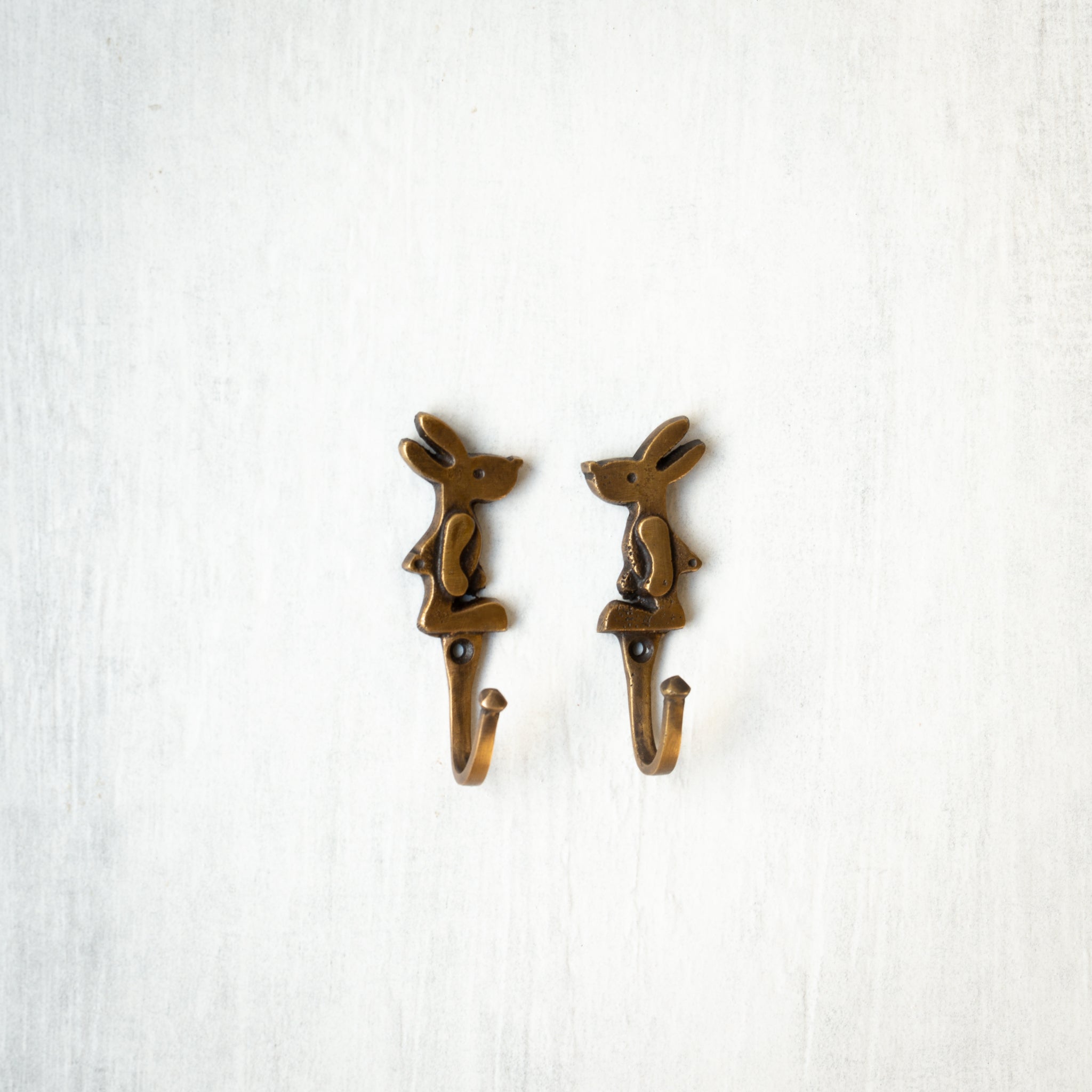 Brass Baby Rabbit Hooks NZ | Folklore Homewares Store