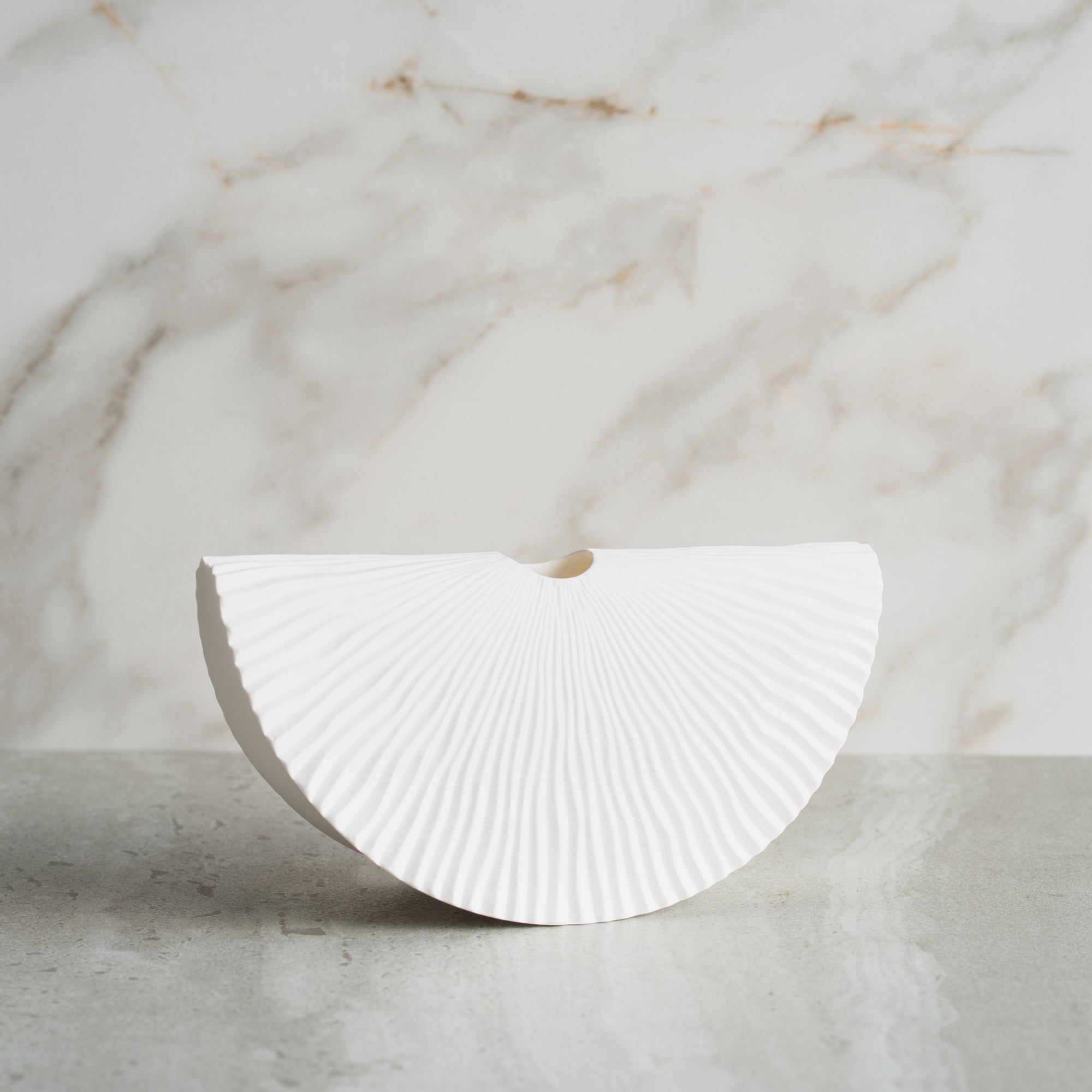 Pleated Folded Vase | White Porcelain