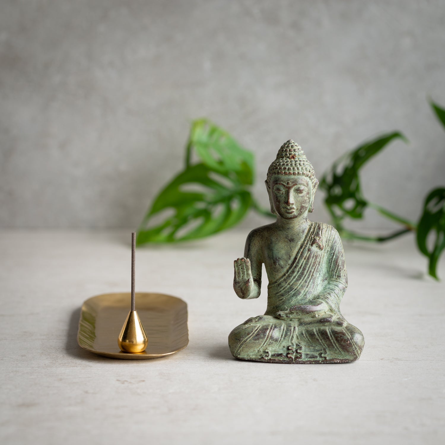 Small Bronze Buddha Sculpture | Antique Copper Finish